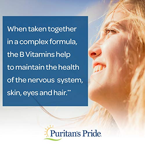 Puritan's Pride -100 Complex Timed Release Supports Energy Metabolism, Caplets, Vitamin B, 250 Count