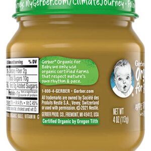 Gerber Organic for Baby 2nd Foods Baby Food Jar, Apple Spinach with Kale, USDA Organic & Non-GMO Pureed Baby Food for Sitters, 4-Ounce Glass Jar (Pack of 6)