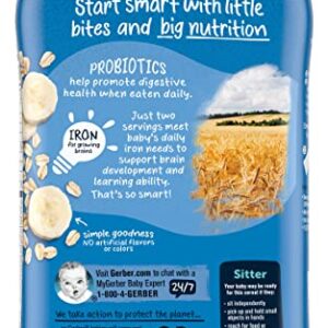 Gerber Cereal for Baby 2nd Foods Cereal, Probiotic Oatmeal Banana Cereal, Made with Whole Grains, Real Fruit & Probiotics, 8-Ounce Canister (Pack of 3)