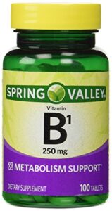 spring valley natural metabolism support b1, 100 tablets