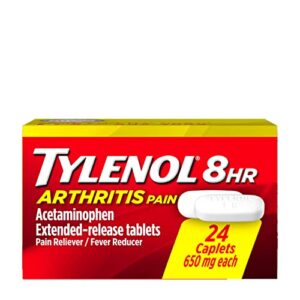 tylenol 8 hour arthritis pain tablets with acetaminophen for joint pain, 24 ct