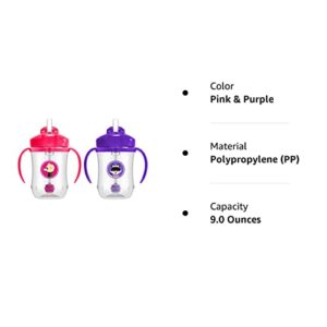 Dr. Brown's Baby's First Straw Cup Sippy Cup with Straw - Pink/Purple - 9oz - 2pk - 6m+