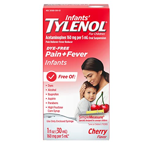 Infants' Tylenol Acetaminophen Medicine, Pain & Fever Relief, Dye-Free Cherry, 1 fl. oz