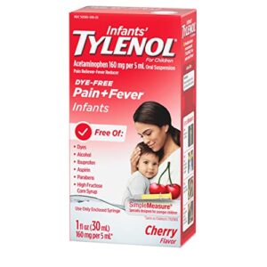 Infants' Tylenol Acetaminophen Medicine, Pain & Fever Relief, Dye-Free Cherry, 1 fl. oz