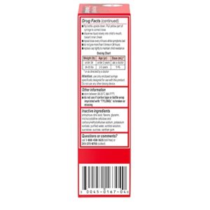 Infants' Tylenol Acetaminophen Medicine, Pain & Fever Relief, Dye-Free Cherry, 1 fl. oz