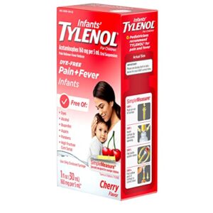 Infants' Tylenol Acetaminophen Medicine, Pain & Fever Relief, Dye-Free Cherry, 1 fl. oz