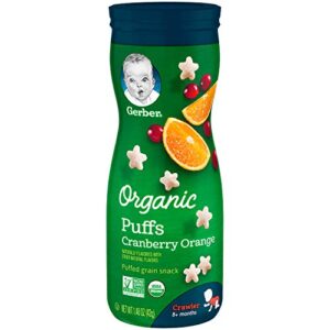 gerber organic puffs, cranberry orange, 1.48 oz