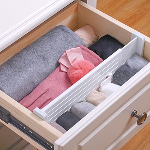 Drawer Dividers Organizer, Adjustable Drawer Dividers for Clothes, Drawer Separators, Expandable Drawer Organizer from 10.6-18" for dresser organizer, kitchen utensils,Socks, Office, Bathroom, 4 Pack