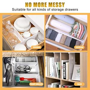 Drawer Dividers Organizer, Adjustable Drawer Dividers for Clothes, Drawer Separators, Expandable Drawer Organizer from 10.6-18" for dresser organizer, kitchen utensils,Socks, Office, Bathroom, 4 Pack