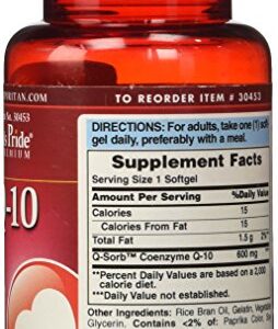 Puritan's Pride Q-Sorb CO Q-10 600 mg-30 Softgels