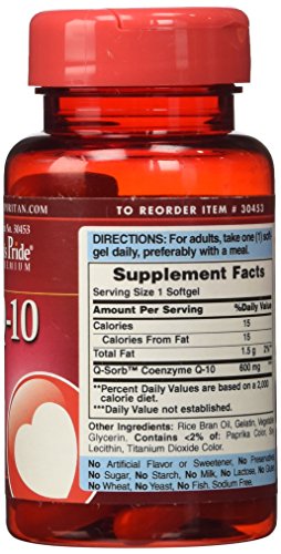 Puritan's Pride Q-Sorb CO Q-10 600 mg-30 Softgels