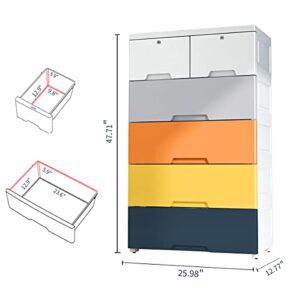 Plastic Dresser Storage 6 Drawers Dressers Storage Cabinet Tall Dresser for Clothes Plastic Drawer Dresser for Bedroom