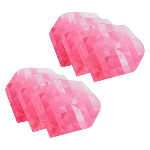 PATIKIL Dart Flights, 6 Pack PET Standard Darts Accessories Replacement Parts for Soft Tip Steel Tip, Geometric Style, Pink, White