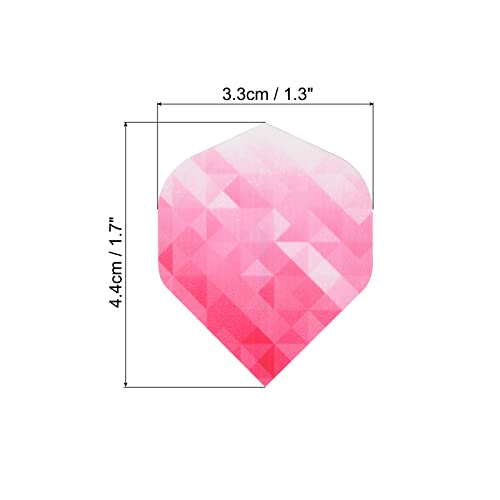 PATIKIL Dart Flights, 6 Pack PET Standard Darts Accessories Replacement Parts for Soft Tip Steel Tip, Geometric Style, Pink, White