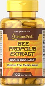 puritans pride bee propolis 500 mg, 100 count