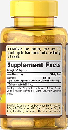 Puritans Pride Bee Propolis 500 Mg, 100 Count