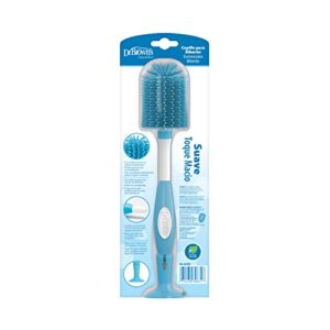 Dr. Brown's Soft Touch No Scratch Baby Bottle Cleaning Brush Nipple Cleaner with Stand and Storage Clip, BPA Free, Blue 1-Pack