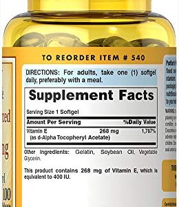 Puritans Pride Vitamin E-400 iu Naturally Sourced-100 Count (540)