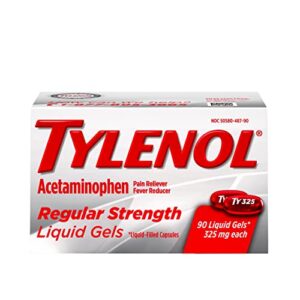 tylenol regular strength liquid gels with 325 mg acetaminophen, pain reliever & fever reducer, 90 ct