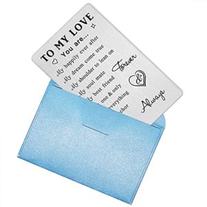 TANWIH To My Love Wallet Card Gifts, 10 Reasons Why I Love You, Romantic Anniversary Cards Gift for Her Him, Wedding Christmas Presents