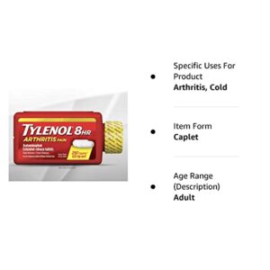 Tylenol Arthritis Pain - Acetaminophen Extended Release Pain Reliver - 290 Caplets 650 mg Each