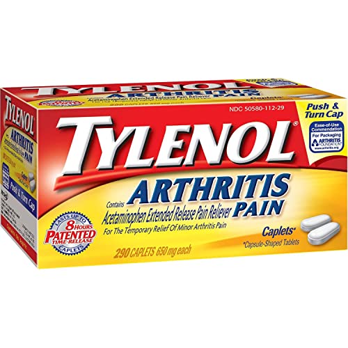 Tylenol Arthritis Pain - Acetaminophen Extended Release Pain Reliver - 290 Caplets 650 mg Each