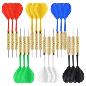 accmor 18 pack steel tip darts, 18 grams metal tip dart set, darts metal tip set, metal darts for dartboard