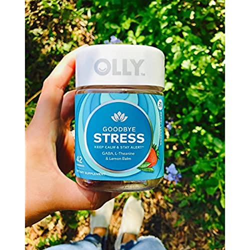 OLLY Goodbye Stress Gummy, GABA, L-Theanine, Lemon Balm, Stress Relief Supplement, Berry - 42 Count