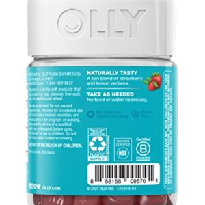 OLLY Goodbye Stress Gummy, GABA, L-Theanine, Lemon Balm, Stress Relief Supplement, Berry - 42 Count