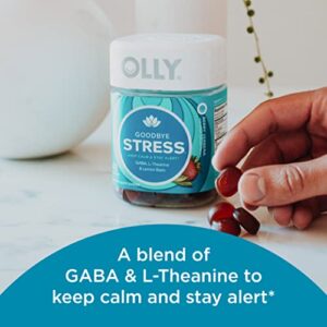 OLLY Goodbye Stress Gummy, GABA, L-Theanine, Lemon Balm, Stress Relief Supplement, Berry - 42 Count