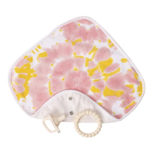 Dr. Brown's Lovey Blanket with Beaded Ring Teether and HappyPaci Silicone One-Piece Pacifier, Pink