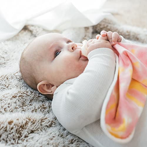 Dr. Brown's Lovey Blanket with Beaded Ring Teether and HappyPaci Silicone One-Piece Pacifier, Pink