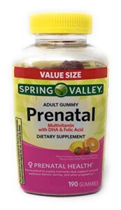 spring valley adult prenatal health multivitamin dha & folic acid, fruit, 190 gummies