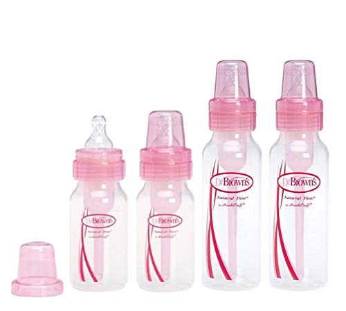 Dr. Browns Pink Bottles 4 Pack (2-8 oz Bottles) and (2-4 oz Bottles)