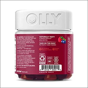 OLLY Women's Multivitamin Gummy, Overall Health and Immune Support, Vitamins A, D, C, E, Biotin, Folic Acid, Adult Chewable Vitamin, Berry, 45 Day Supply - 90 Count (Pack of 1)