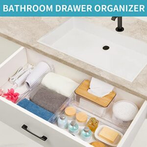 Drawer Dividers Organizers 8 Pack, Vtopmart Adjustable 3.2" High Expandable from 12.5-21.7" Kitchen Drawer Organizer, Clear Plastic Drawers Separators for Clothing, Kitchen Utensils and Office Storage