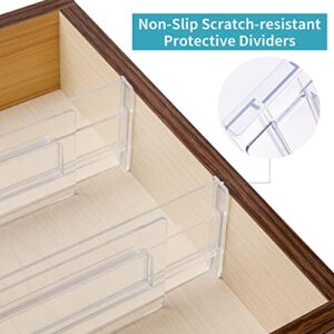 Drawer Dividers Organizers 8 Pack, Vtopmart Adjustable 3.2" High Expandable from 12.5-21.7" Kitchen Drawer Organizer, Clear Plastic Drawers Separators for Clothing, Kitchen Utensils and Office Storage