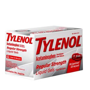 Tylenol Regular Strength Liquid Gels with 325 mg Acetaminophen, Pain Reliever & Fever Reducer, 90 ct