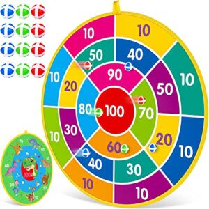 ijo double sided dart board 29 inch with 12 sticky balls-boys girls toys-indoor/outdoor target game-party games for 3 4 5 6 7 8 9 10 11 12 years old boys girls childrens