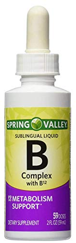 Vitamin B Complex Sublingual Liquid Drops for Adults with Vitamin B6, Vitamin B12, Niacin, Riboflavin, Pantothenic Acid - Energy Bundle w/ 'No Fluff' Guide©