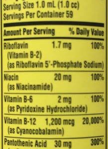 Vitamin B Complex Sublingual Liquid Drops for Adults with Vitamin B6, Vitamin B12, Niacin, Riboflavin, Pantothenic Acid - Energy Bundle w/ 'No Fluff' Guide©