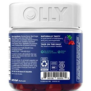 OLLY Men's Multivitamin Gummy, Overall Health and Immune Support, Vitamins A, C, D, E, B, Lycopene, Zinc, Adult Chewable Vitamin, Blackberry, 45 Day Supply - 90 Count