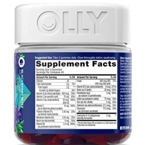 OLLY Men's Multivitamin Gummy, Overall Health and Immune Support, Vitamins A, C, D, E, B, Lycopene, Zinc, Adult Chewable Vitamin, Blackberry, 45 Day Supply - 90 Count