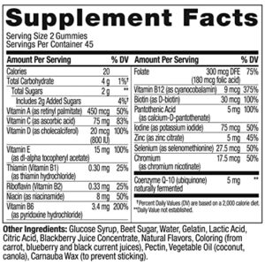 OLLY Men's Multivitamin Gummy, Overall Health and Immune Support, Vitamins A, C, D, E, B, Lycopene, Zinc, Adult Chewable Vitamin, Blackberry, 45 Day Supply - 90 Count