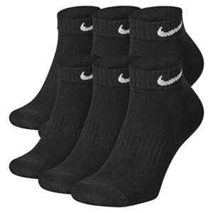 nike everyday cushion low training socks, unisex nike socks, black/white (6 pair), l