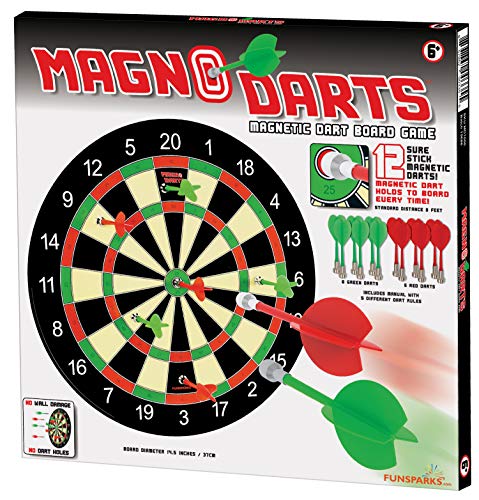 Magnetic Dart Board Game – 12pcs – Best Kids Magnetic Darts Boys Toys Gifts Indoor Outdoor Games for Family and Friends – Safe Dart Game Set for All Ages 5 6 7 8 9 10 11 12 Year Old Kids and Adults