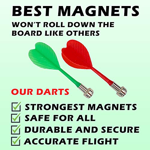 Magnetic Dart Board Game – 12pcs – Best Kids Magnetic Darts Boys Toys Gifts Indoor Outdoor Games for Family and Friends – Safe Dart Game Set for All Ages 5 6 7 8 9 10 11 12 Year Old Kids and Adults