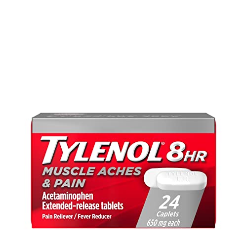 Tylenol 8 Hour Muscle Aches & Pain Acetaminophen Tablets for Muscle & Back Pain, 24 Count