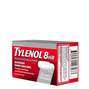 Tylenol 8 Hour Muscle Aches & Pain Acetaminophen Tablets for Muscle & Back Pain, 24 Count