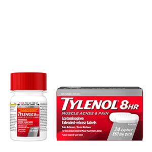 Tylenol 8 Hour Muscle Aches & Pain Acetaminophen Tablets for Muscle & Back Pain, 24 Count